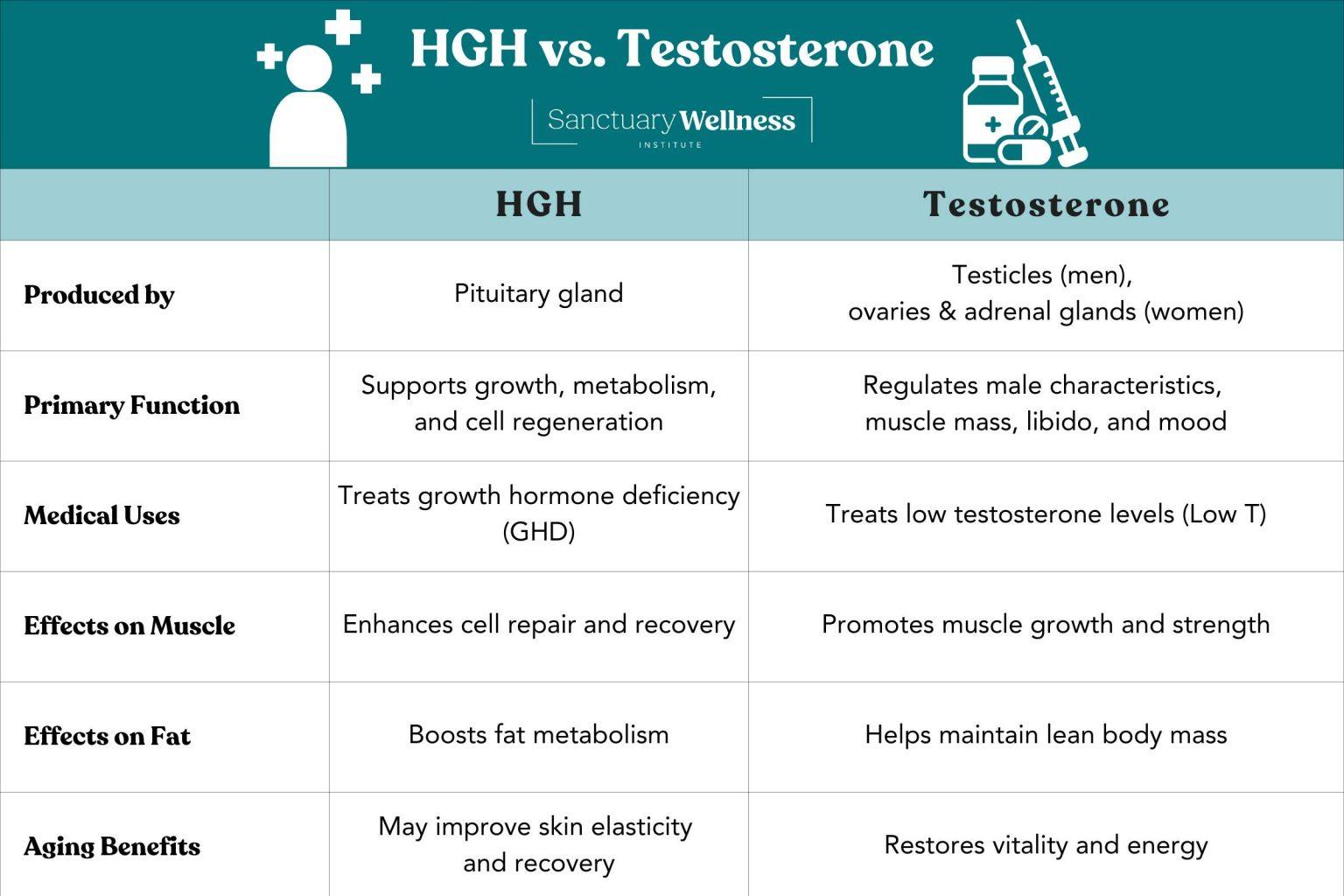 HGH vs. Testosterone: What's the Difference? | The Sanctuary